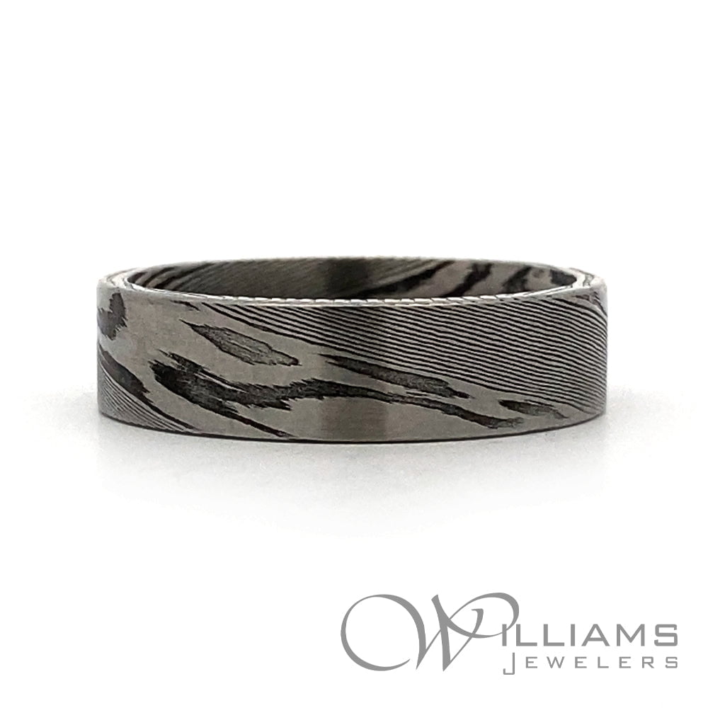 Heavy Stone Damascus Steel Band – Williams Jewelers